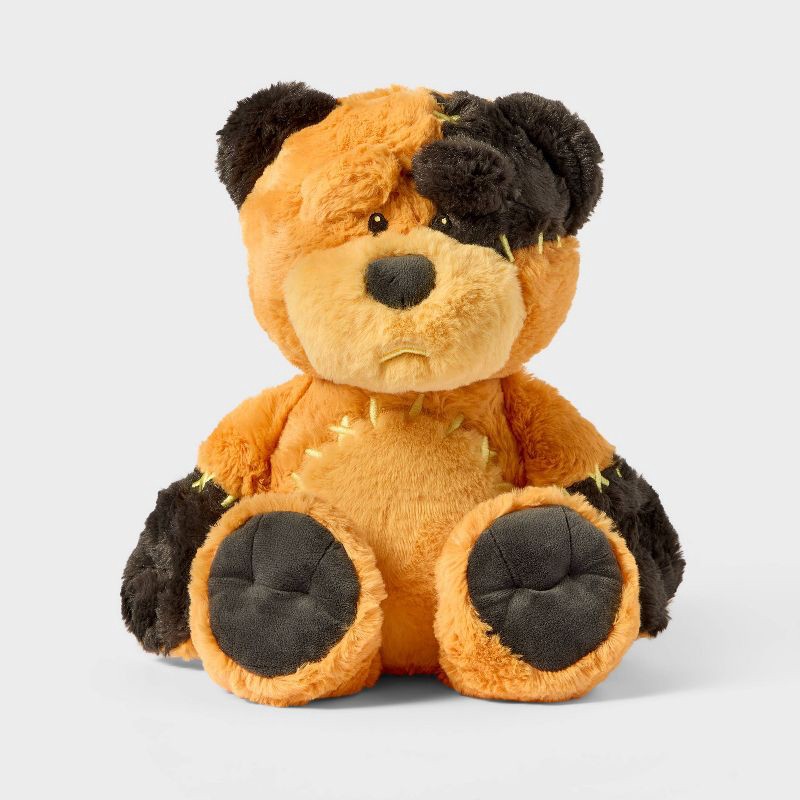11.5" Orange/Black Frankenbear Stuffed Animal - Gigglescape™: Polyester ...