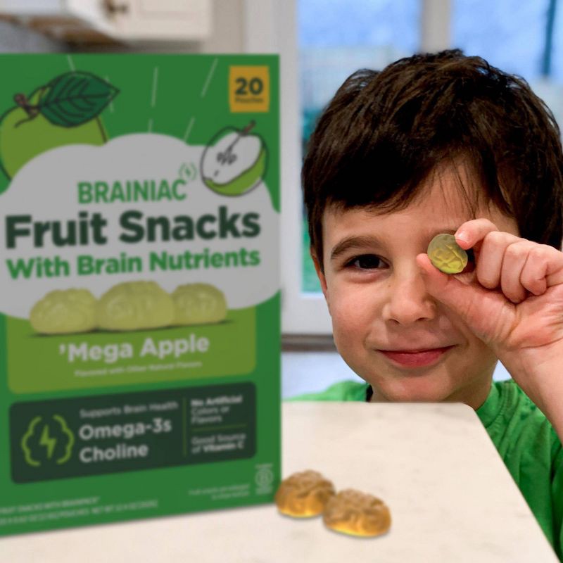 Brainiac Kids Fruit Snacks with Omega-3s Mega Apple - 12.4oz/20ct 12.4 ...