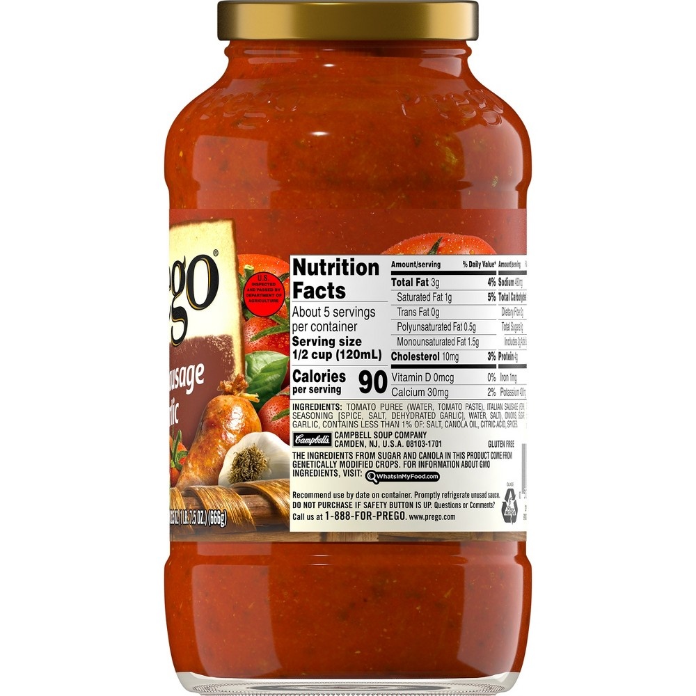 Prego Italian Sausage & Garlic Meat Italian Sauce 23.5 oz | Shipt