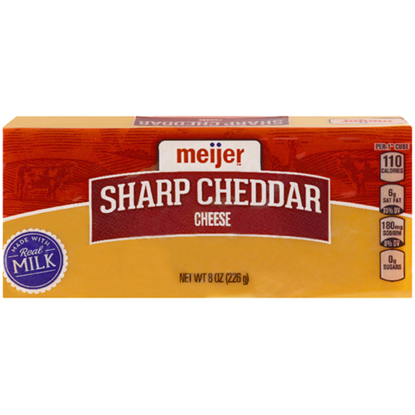 Meijer Chunk Sharp Cheddar Cheese 8 oz | Shipt