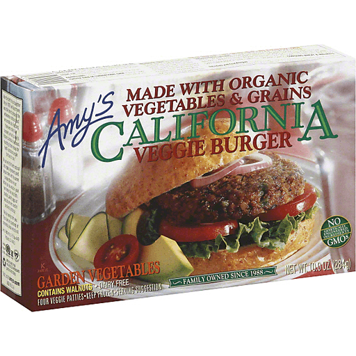 Amy's Organic California Veggie Burger 4 ct; 10 oz | Shipt