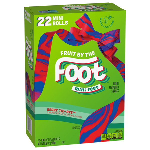 Fruit By The Foot Mini Feet Fruit Flavored Snacks, Berry Tie-Dye ...