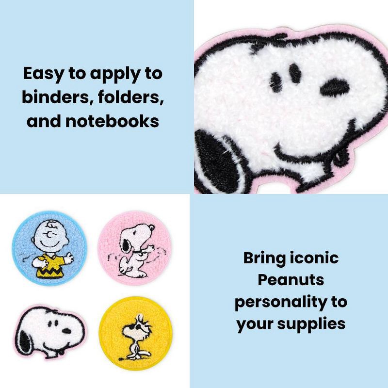 Yoobi 4pk Peanuts Sticker Patches Snoopy Dance, School Supplies 4 ct ...