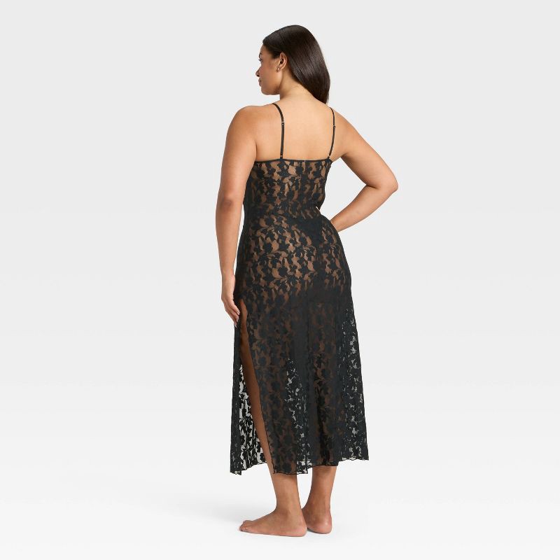 Women's Shadow Floral Lingerie Slip Dress - Auden™ Black M 1 ct | shipt