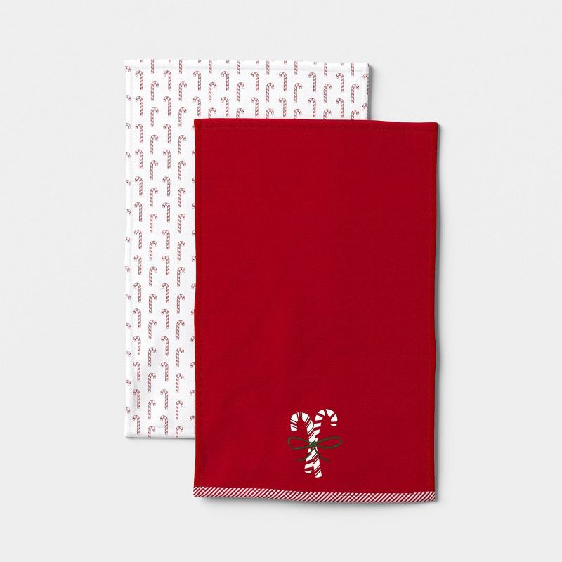 2pk Christmas Candy Cane Tea Towels - Wondershop™ 2 ct | shipt