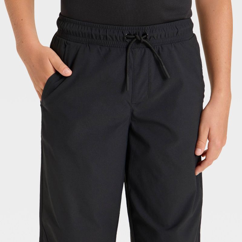 Boys' Twill Straight Leg Pants - All In Motion™ Black L 1 ct | shipt