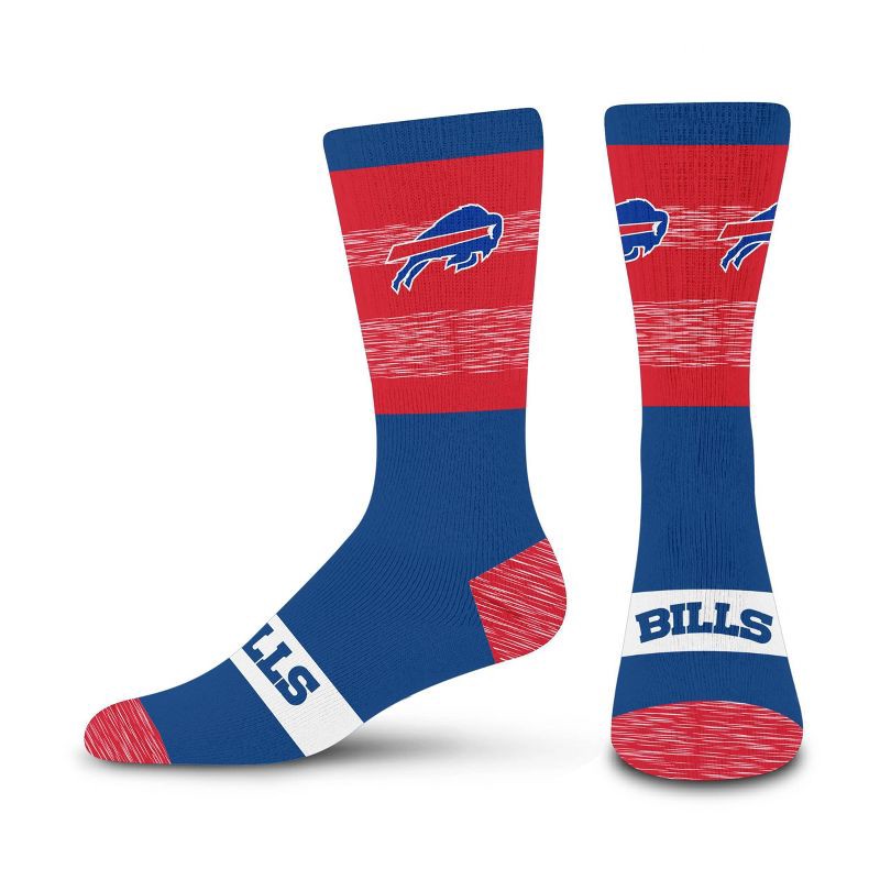 NFL Buffalo Bills Mixer Crew Socks - Large: Cushioned Heel & Toe, Knit ...