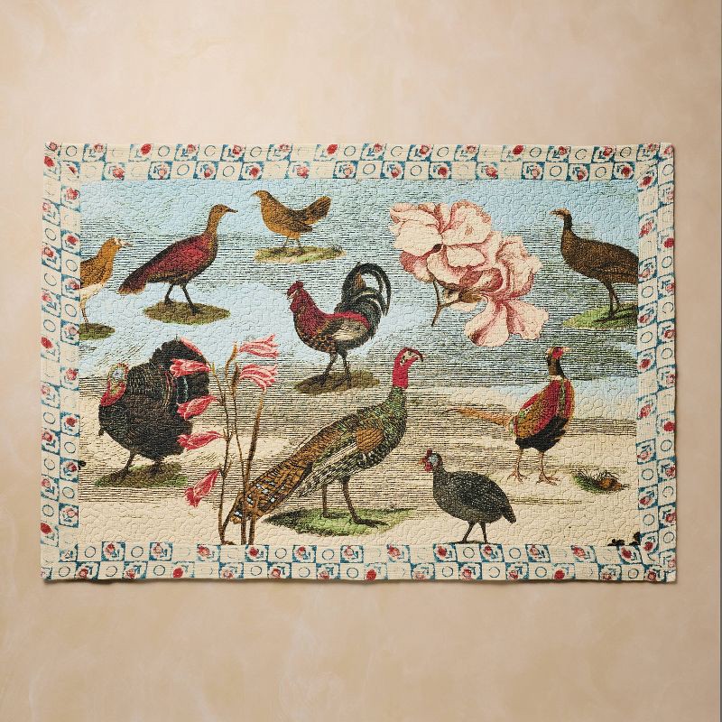 John Derian for Target 70"x50" Bird Collage Quilt 1 ct | shipt