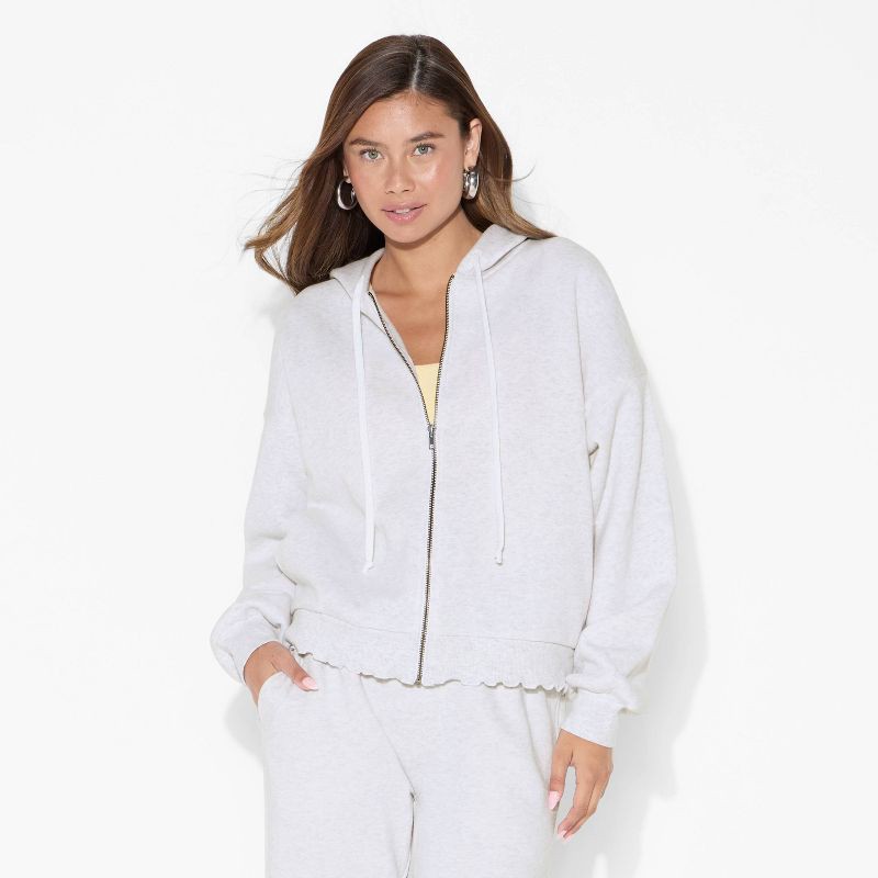 Women's Merrow Edge Hooded Zip-Up Sweatshirt - Wild Fable™ Heather Gray ...