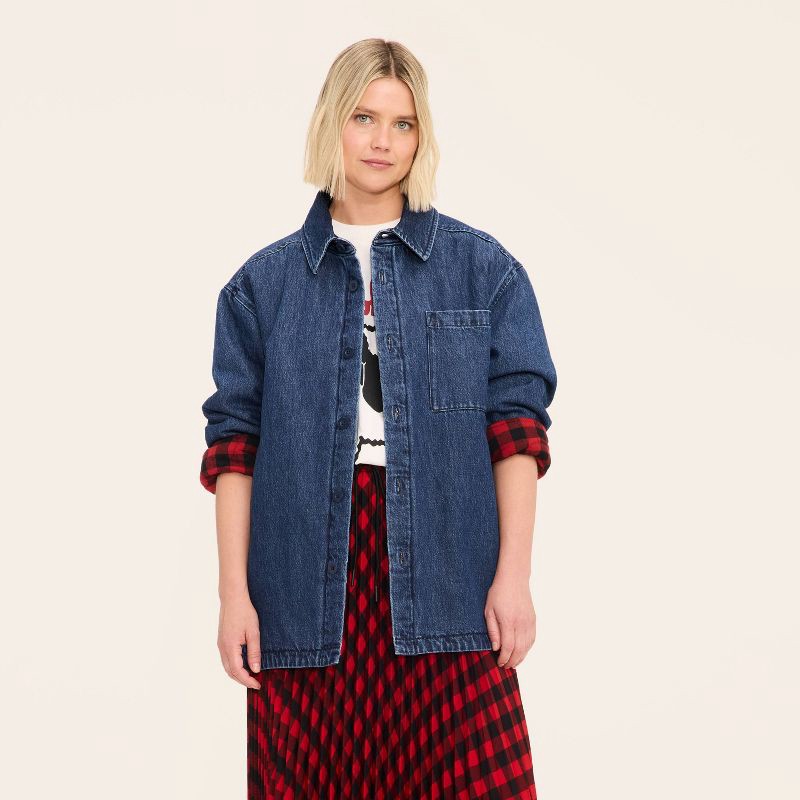 Adult Denim Shacket - Woolrich x Target Dark Wash Denim XL 1 ct | shipt