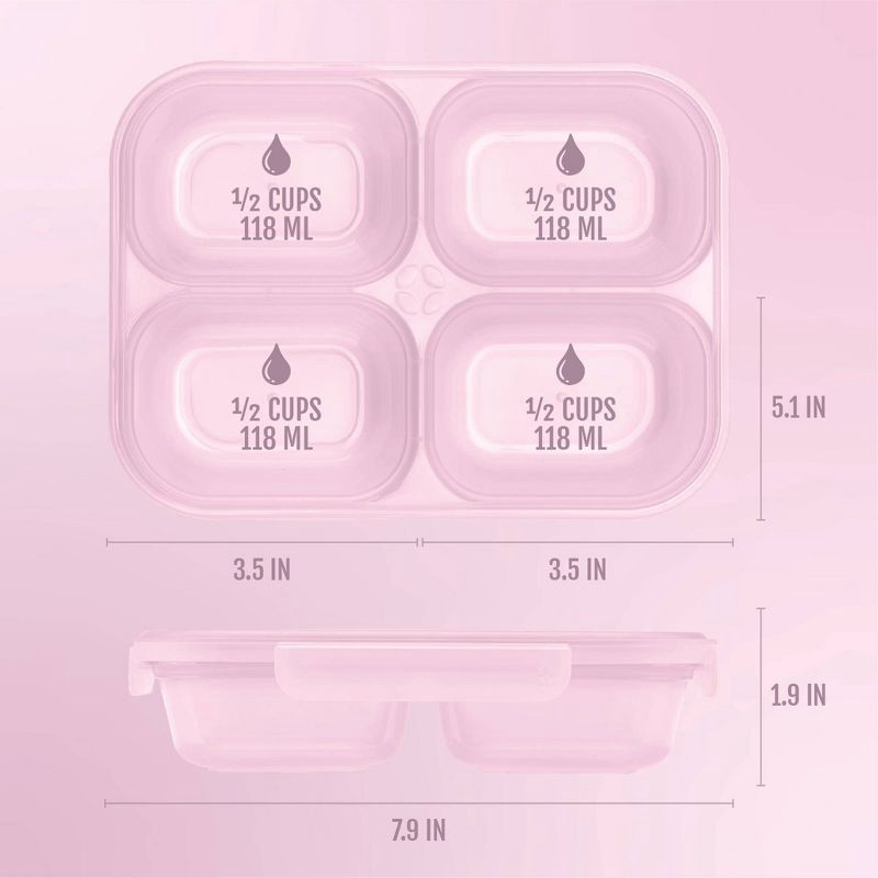 Ello Snap and Nest 10pc 4 compartment Snack Food Storage Container Set ...