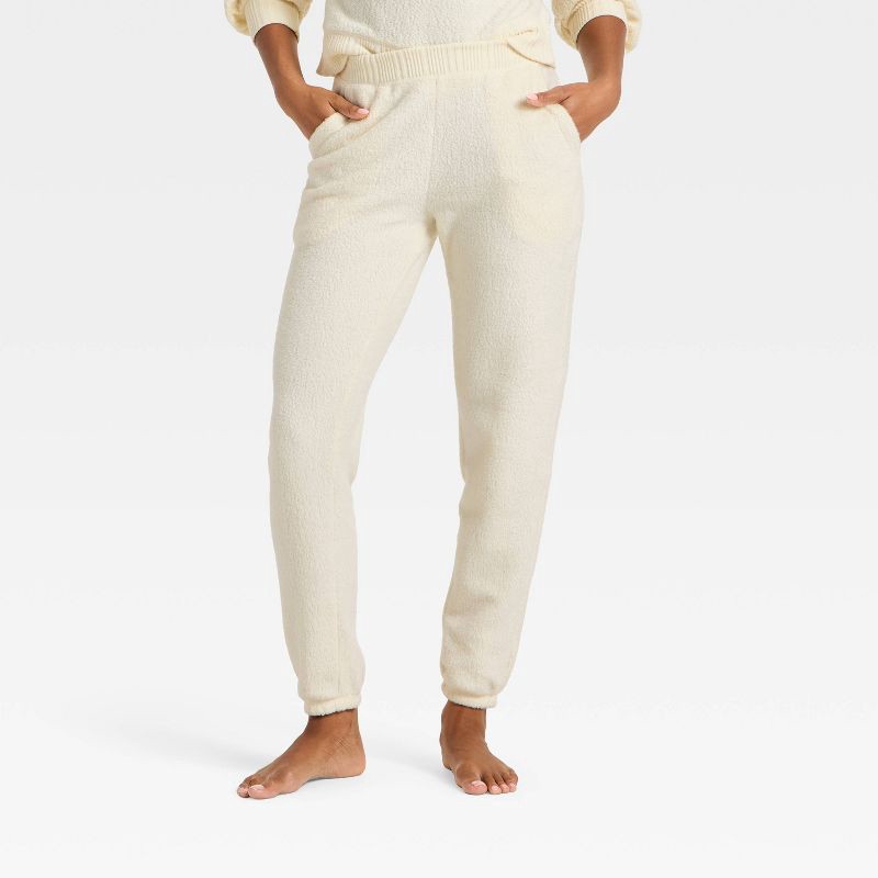 Women's Teddy Jogger Pants - Auden™ White M | Shipt
