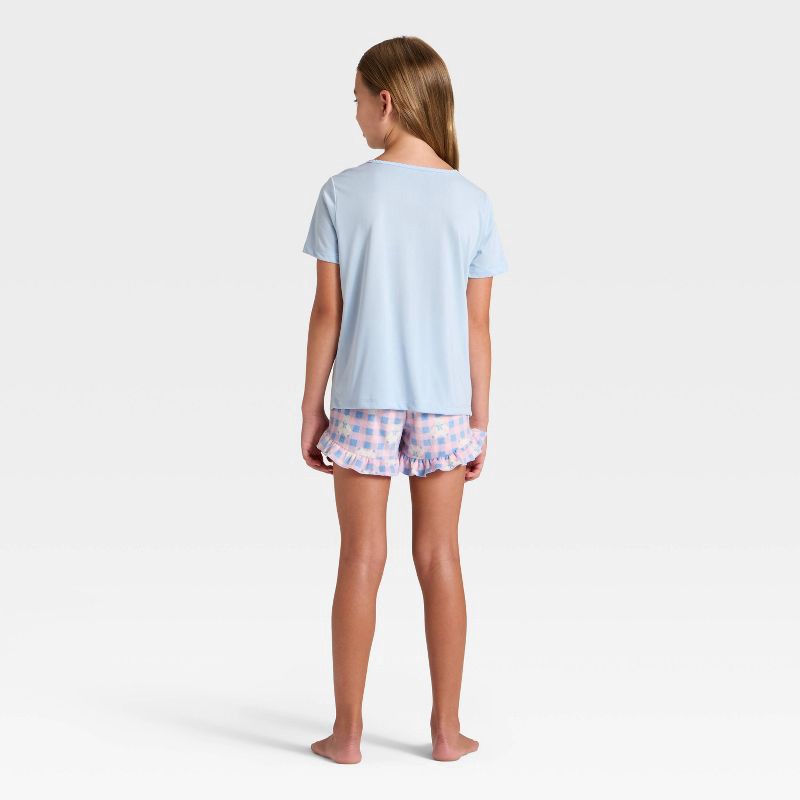 Girls' 2pc Teddy Bear Short Sleeve Pajama Set - Cat & Jack™ Light Blue ...
