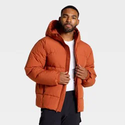 Men's Heavy Puffer Jacket - All In Motion™ Rust XXL 1 ct | shipt