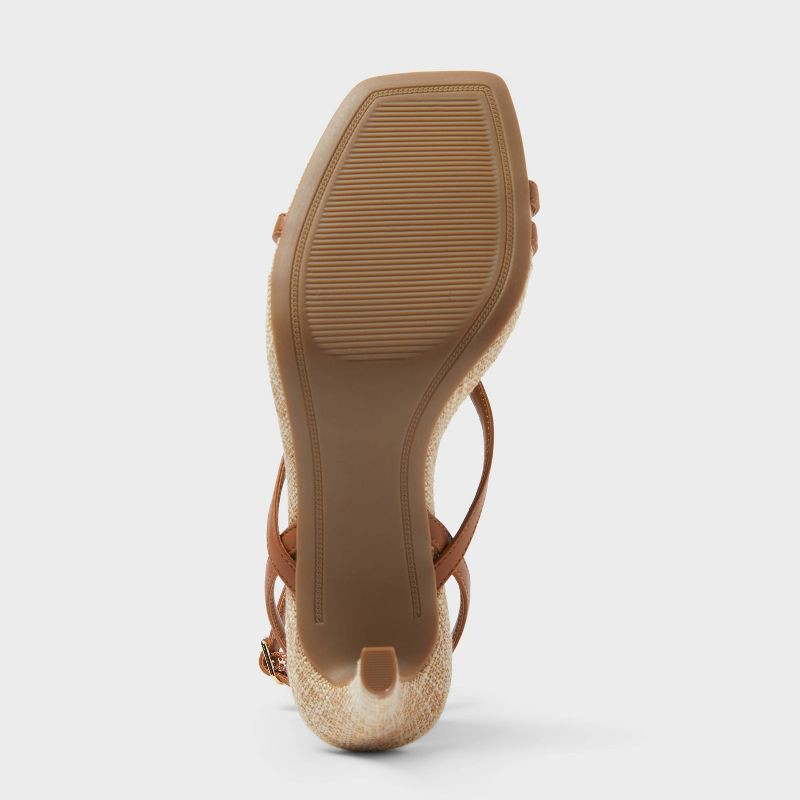 Women's Capri Heels with Memory Foam Insole - A New Day™ Tan 9 1 ct | shipt