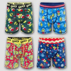 How the Grinch Stole Christmas Boys' Grinch 4pk Athletic Boxer Briefs ...