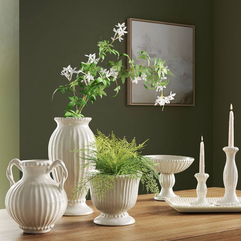 Short Beaded Ceramic Taper Candle Holder - Threshold™ 1 ct | shipt