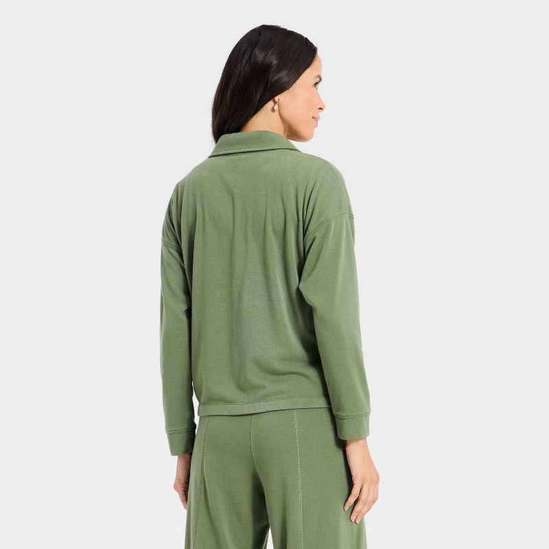 Women's Lightweight Fleece Collared Button-Down Shirt - Universal ...