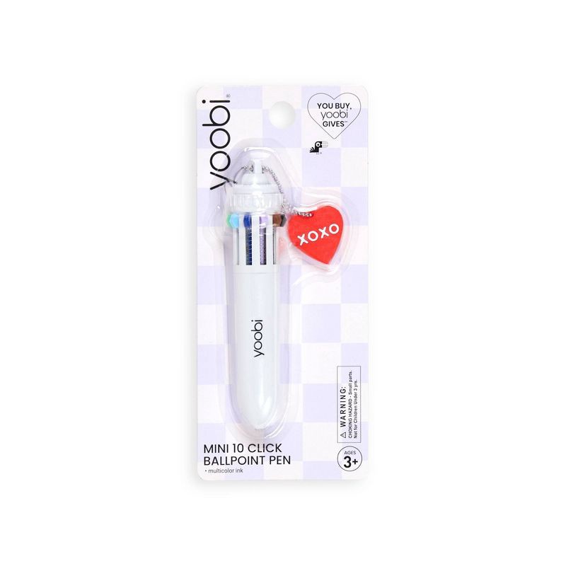 Yoobi Valentine's Day 10 Ink Click Mini Ballpoint Pen 0.7mm Colorful ...
