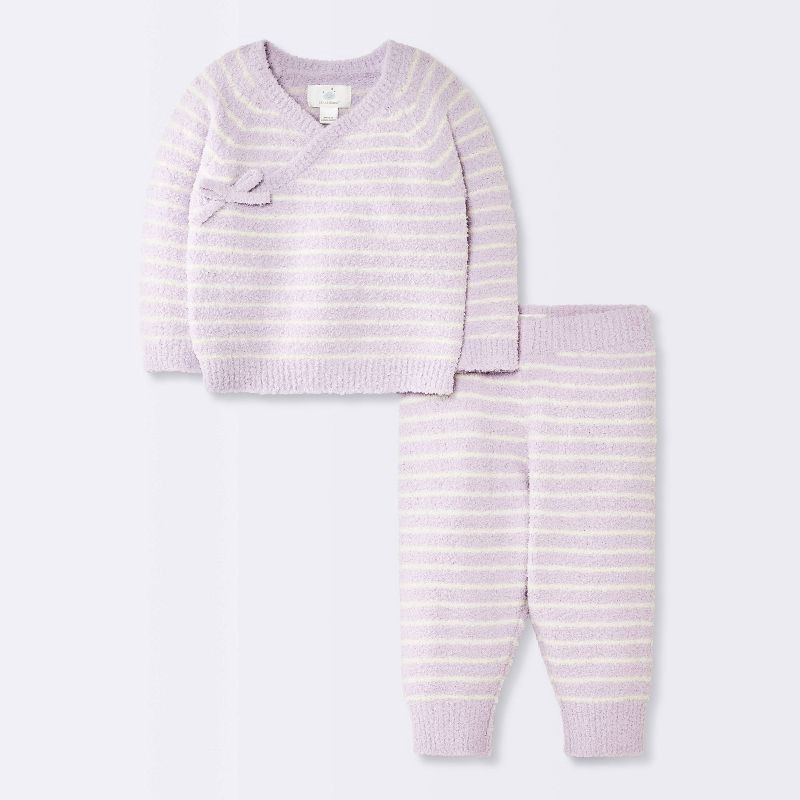 Baby Girls' 2pc Striped Chenille Wrap Top and Pants Set - Cloud Island ...