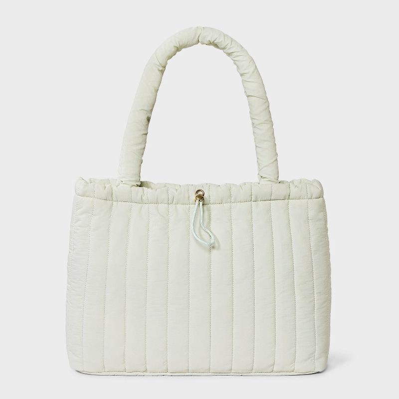 Quilted Drawstring Tote Handbag - Universal Thread™ Pale Blue 1 ct | shipt