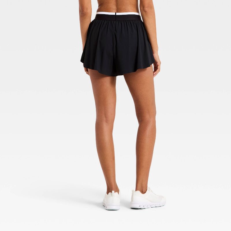 Women's Woven High Rise Flutter Run Shorts 2.5 - All in Motion™ Black ...