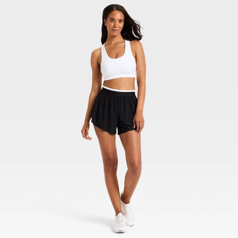 Women's Woven High Rise Flutter Run Shorts 2.5 - All in Motion™ Black ...
