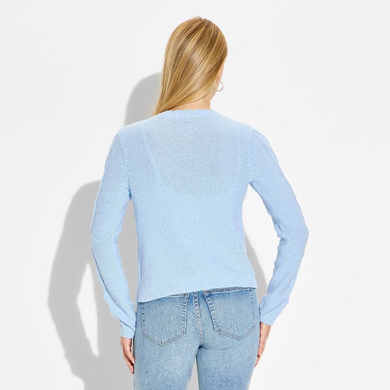 Women's Heart Cable Cardigan - Wild Fable™ Light Blue XL 1 ct | shipt