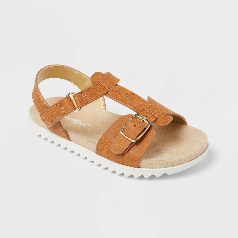 Toddler Sharon Molded Footbed Sandals - Cat & Jack™ Cognac 9T 1 ct | shipt