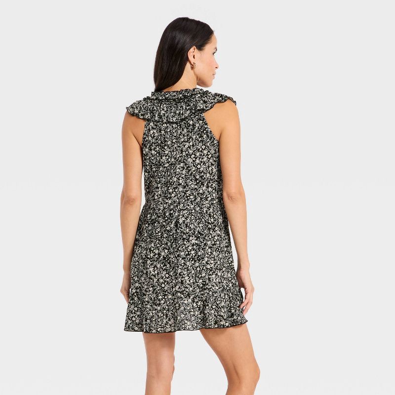 Women's Sleeveless Ruffle Mini A-Line Dress - Universal Thread™ Black ...