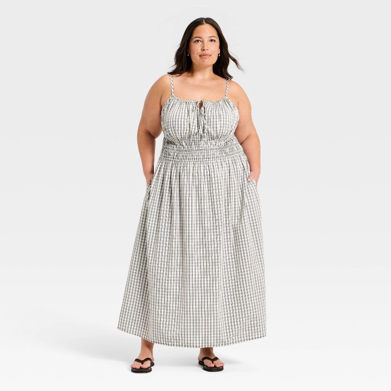 Women's Sleeveless Smocked Midi Sundress - Universal Thread™ Black ...