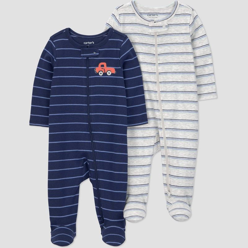 Carter's Just One You® Baby Boys' 2pk Striped Sleep N' Play Footed ...