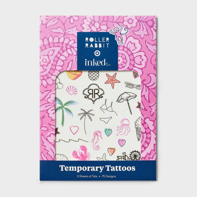 Roller Rabbit x Target - Inked by Dani - Temporary Tattoo Pouch - 75pc ...
