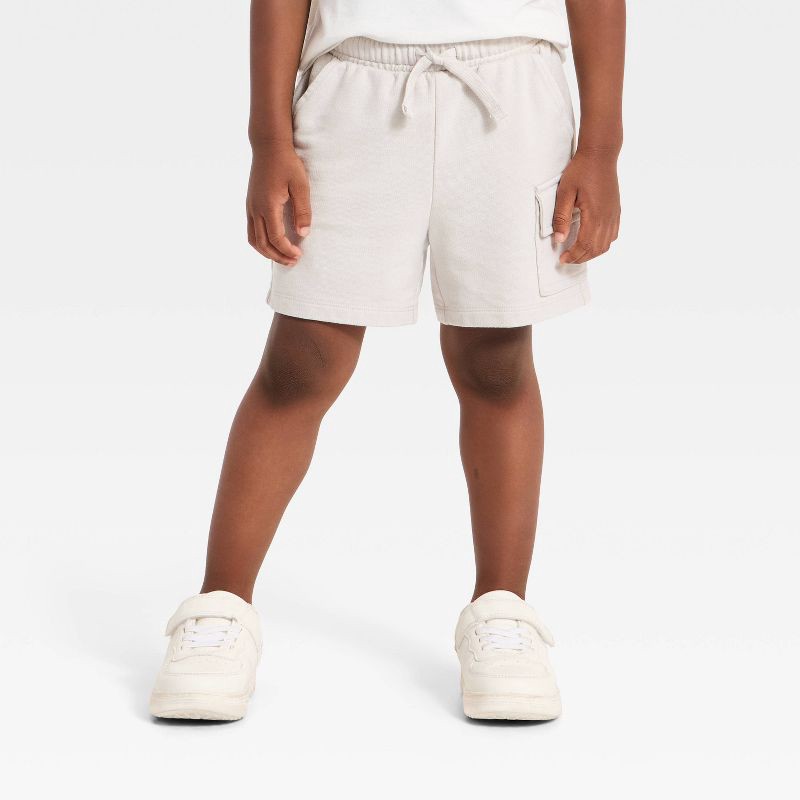Toddler Boys' French Terry Cargo Shorts - Cat & Jack™ Gray 18M 1 ct | shipt