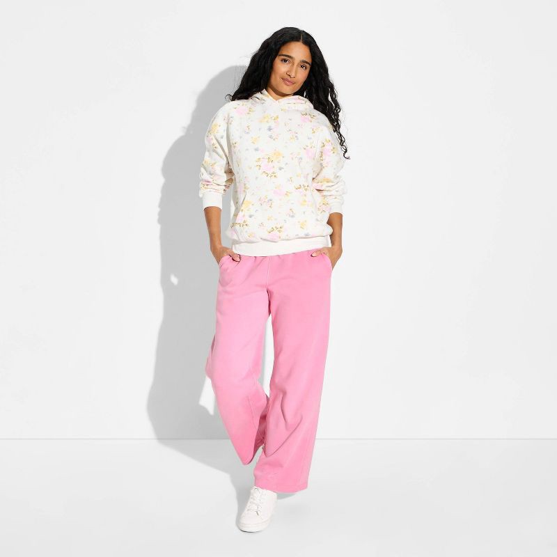 Women's Mid-Rise Wide Leg Sweatpants - Wild Fable™ Pink L 1 ct | shipt