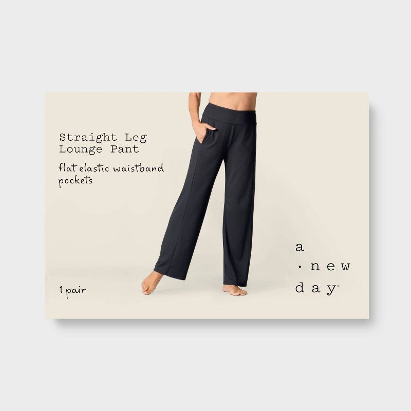 Women's Wide Leg Flat Elastic Lounge Pant with Forward Seams and Side ...