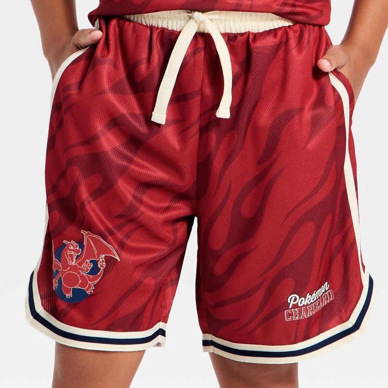 Boys' Pokemon Charizard Basketball Mesh Shorts - Red/Cream S 1 ct | shipt