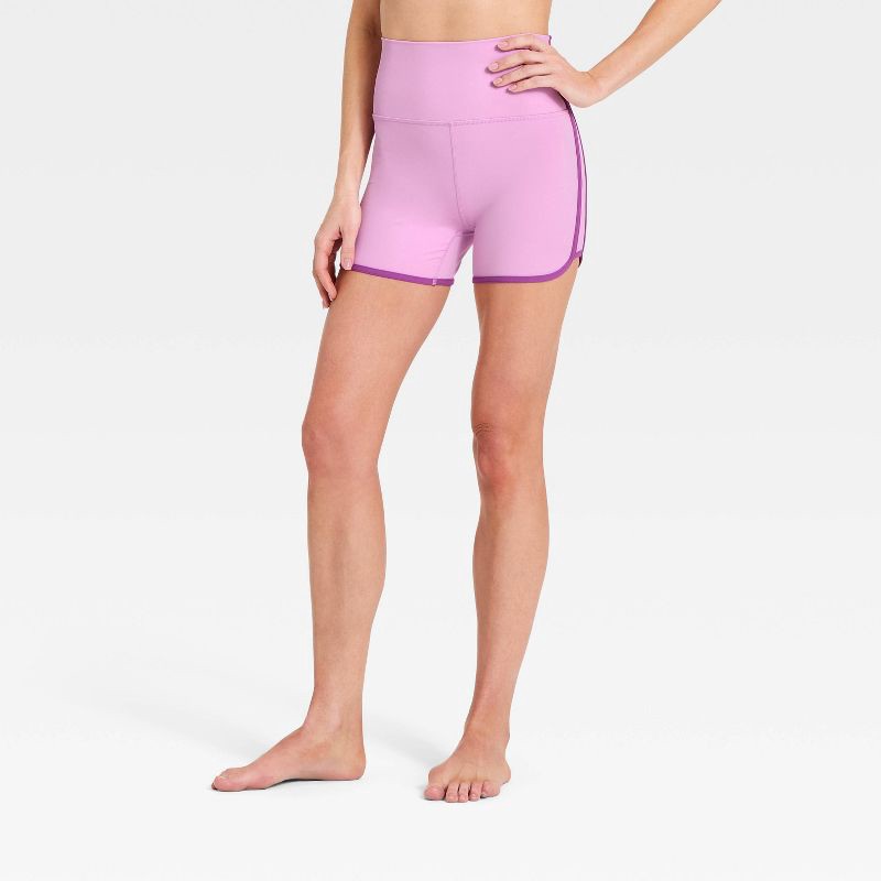 Women's Everyday Soft Ulta High-Rise Retro Contrast Hem Bike Shorts 3 ...