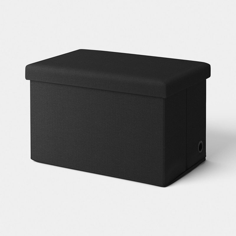 Collapsible Double Dorm Storage Ottoman Black - Room Essentials™ | Shipt