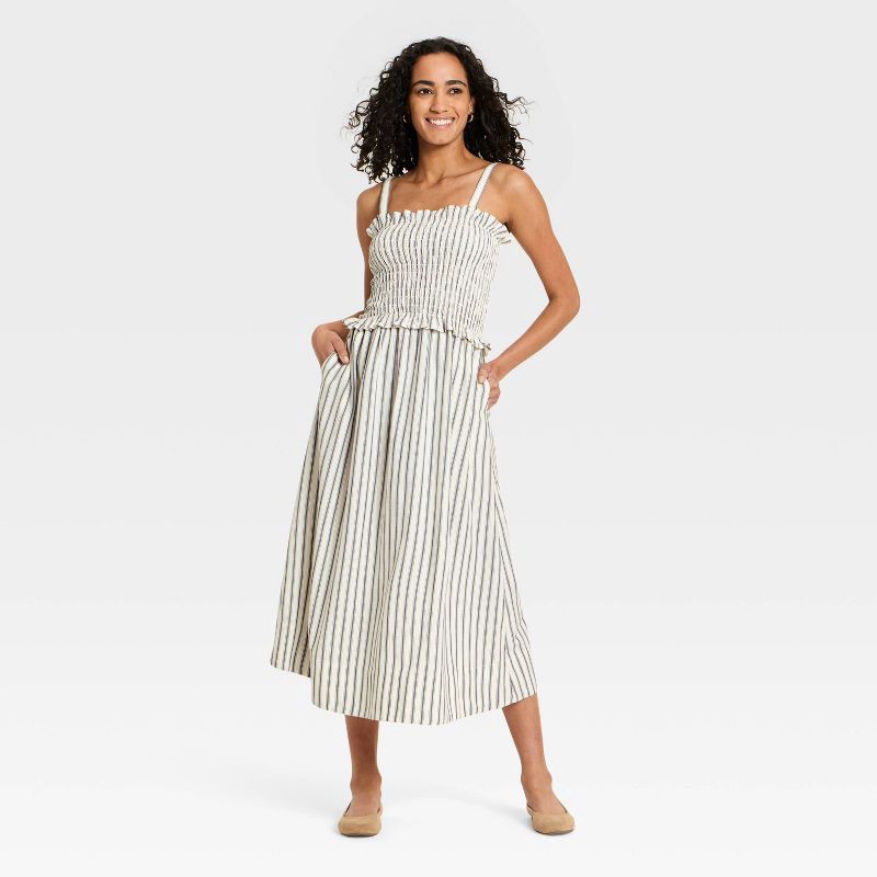 Women's Sleeveless Woven Maxi Sundress - Universal Thread™ Cream ...
