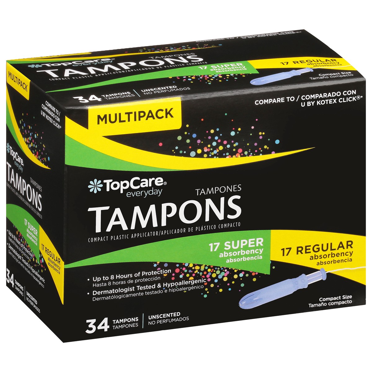 TopCare Everyday Multipack Super/Regular Absorbency Compact Plastic ...