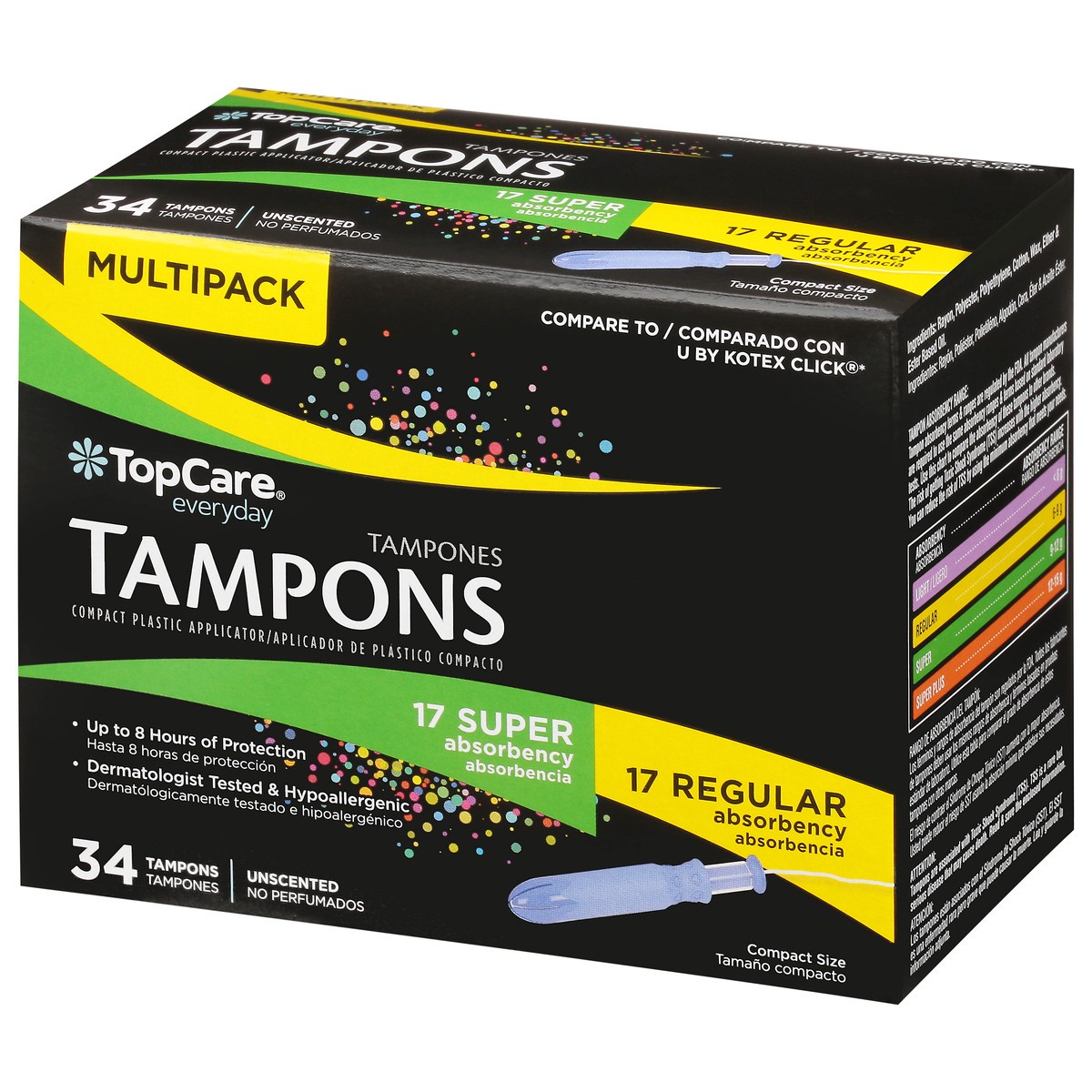 TopCare Everyday Multipack Super/Regular Absorbency Compact Plastic ...