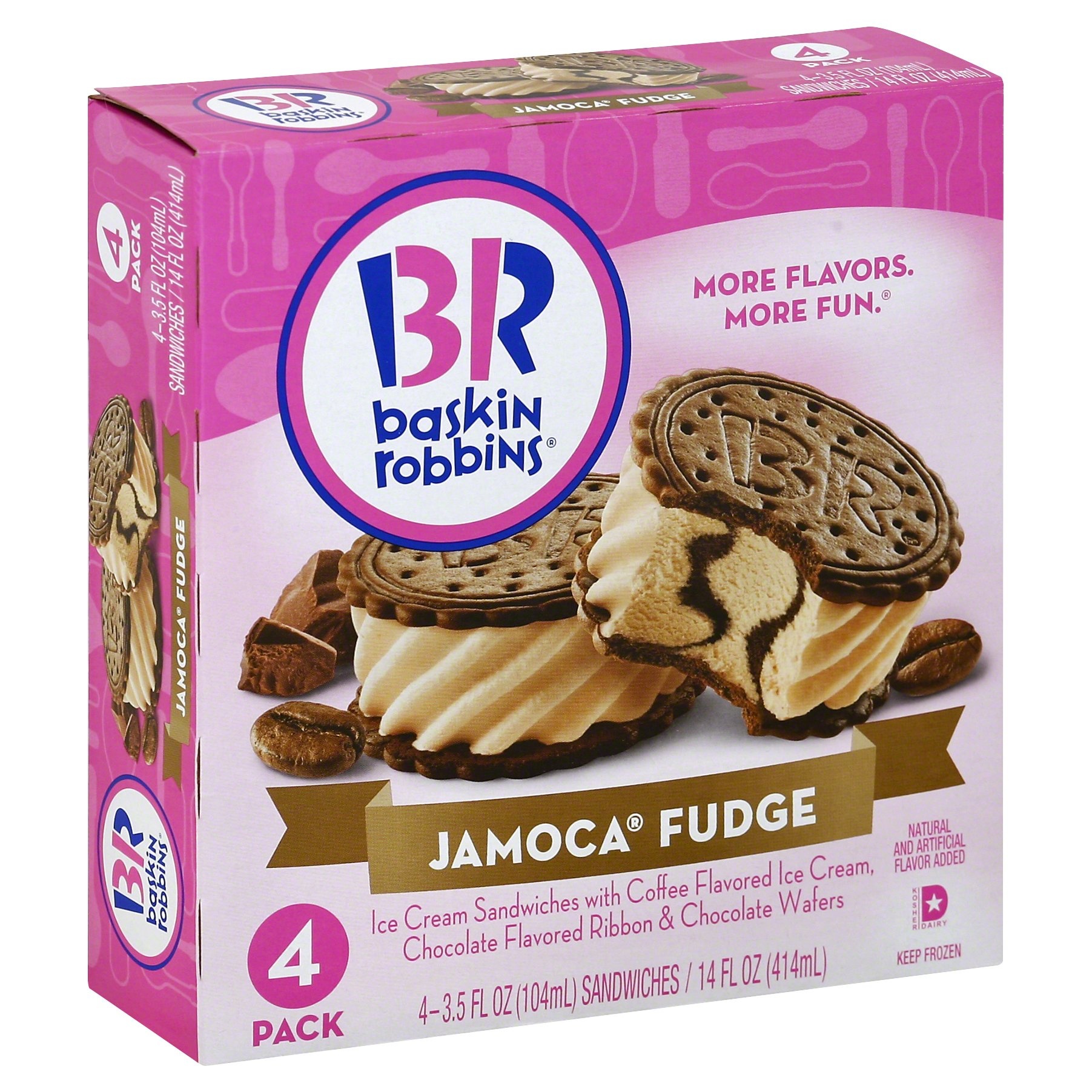 Baskin-Robbins Ice Cream Sandwiches Jamoca Fudge 4 ct | Shipt