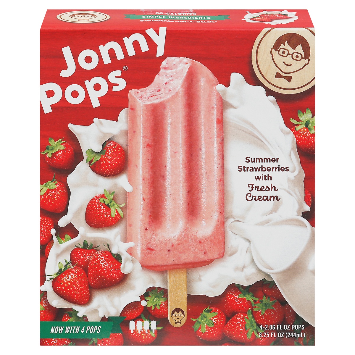 Jonny Pops Summer Strawberries With Cream 1 ct | Shipt