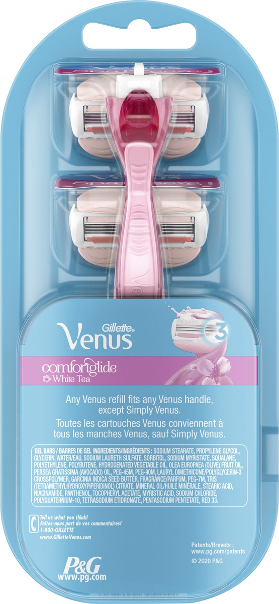 Gillette Venus 3 Blades Comfortglide White Tea Razor 1 ea 2 ct | Shipt