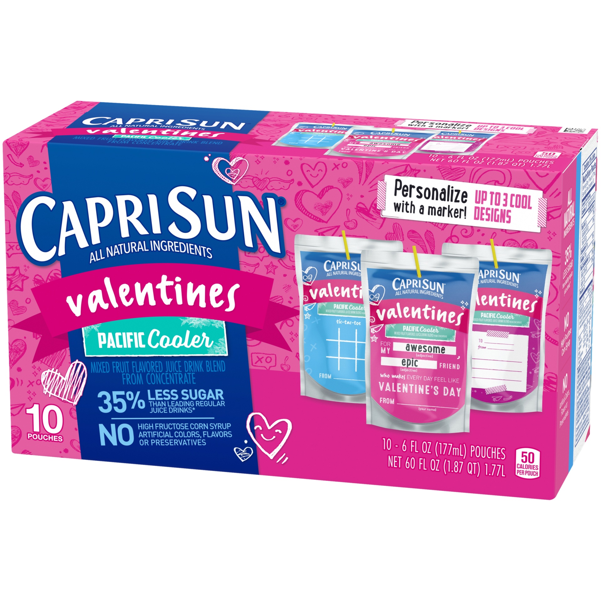 Capri Sun Pacific Cooler Mixed Fruit Flavored Juice Drink Blend Pouches ...