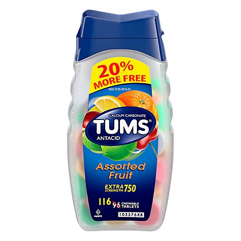 Tums Ex Assorted Fruit 20% More Free - Each 1 ct | Shipt