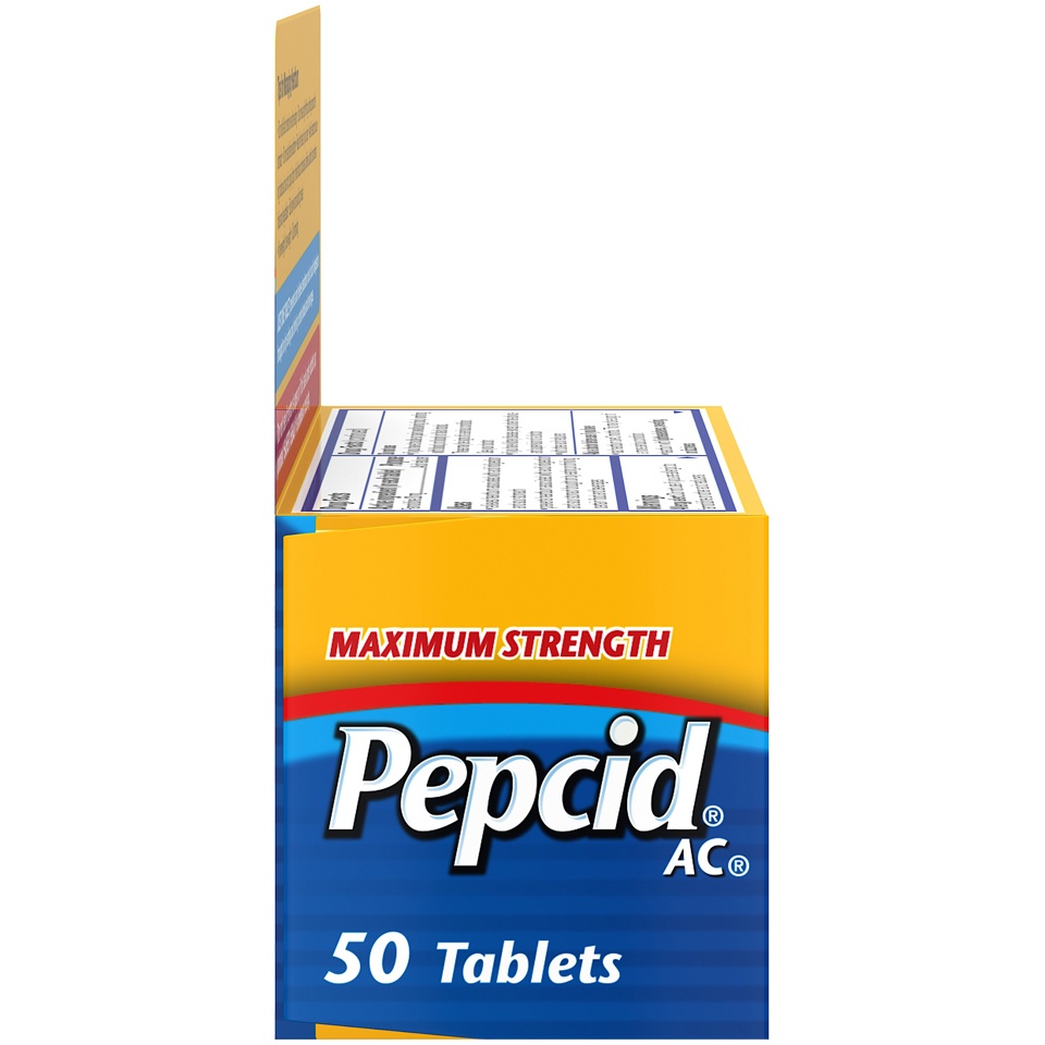 Pepcid AC Maximum Strength Heartburn Relief Tablets, Prevents ...