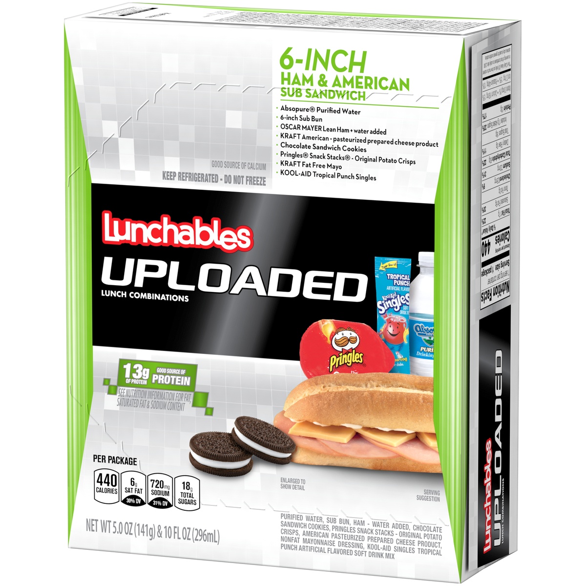 Lunchables Uploaded 6-Inch Ham & American Cheese Sub Sandwich Meal Kit ...