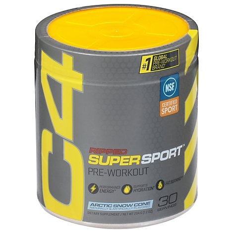 C4 Ripped Super Sport Arctic Snow Cone 30 Serving - 7.95 OZ 7.95 oz | Shipt